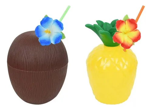 Vasos Hawaianos Para Fiestas De Coco Y Piña, 12 Unidades, | Meses sin ...