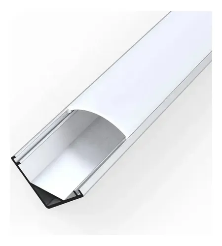 Perfil Angulo Para Tira Led Aluminio X 1m Esquinero 45° Blanco Opal ...