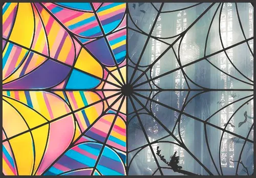 Painel Lona Festa Vitral Wandinha 1,50x1,00 | Parcelamento sem juros Painel Lona Festa Vitral Wandinha 1,50x1,00 | Parcelamento sem juros