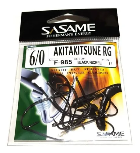 Anzuelos Sasame Akitakitsune 6/0 Black Nickel X11u Pejerrey