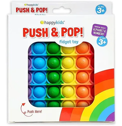 Happy Kids Rainbow Square Push & Pop Fidget Toy Con Letras | Envío gratis Happy Kids Rainbow Square Push & Pop Fidget Toy Con Letras | Envío gratis