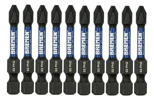 10 Puntas Ph2 X 50mm De Alto Impacto Bremen Enc. 1/4
