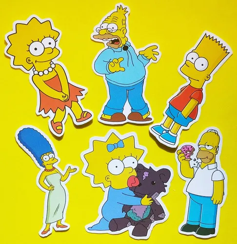 24 Calcomanías 10cm Simpsons Bart Homero Peces Del Infier Meses Sin