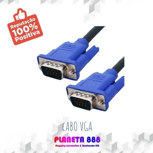 Kit 10 Cabo Vga Para Monitor 1,5m Vga X Vga Promoção Atacado Kit 10 Cabo Vga Para Monitor 1,5m Vga X Vga Promoção Atacado