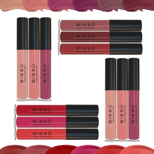 Labiales Liquidos Mate Bissu Labios Set 3 Tonos | Envío gratis