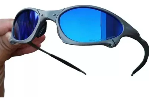 Oculos De Sol Juliet Plasma Pinado Penny X Metal Azul Escuro Parcelamento Sem Juros