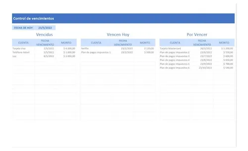 Plantilla Excel Para Control De Vencimientos (pagos) en venta en Suba ... Plantilla Excel Para Control De Vencimientos (pagos) en venta en Suba ...