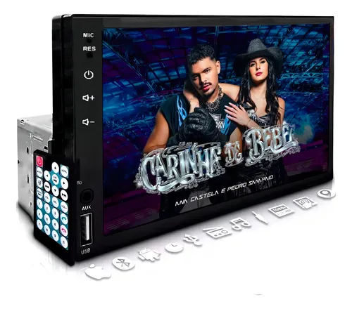 Central Multimídia Mp5 1 Din Tela 7 Polegadas Touch Screen | Parcelamento sem juros