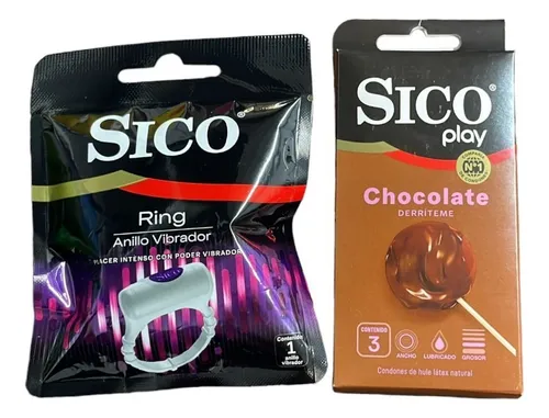 Kit Sico Chocolate 3 Condones + Anillo Vibrador | MercadoLibre