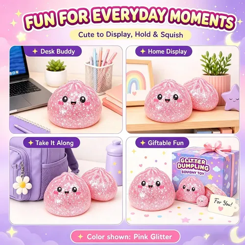 12 Pack Glitter Dumpling Squishy, 2026 Mini Squishy | Meses sin interés