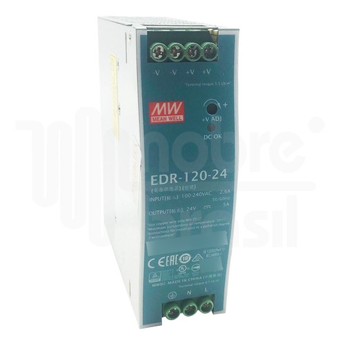 Fonte Chaveada - Edr-120-24- Metaltex- 120w, 5amp | Frete grátis Fonte Chaveada - Edr-120-24- Metaltex- 120w, 5amp | Frete grátis