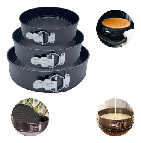 Kit 3 Formas Para Bolo Torta Fundo Removível Antiaderente | MercadoLivre Kit 3 Formas Para Bolo Torta Fundo Removível Antiaderente | MercadoLivre