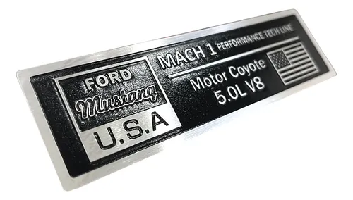 Emblema Distintivo Em Aço Inox Ford Mustang Mach 1 5.0l V8 | MercadoLivre