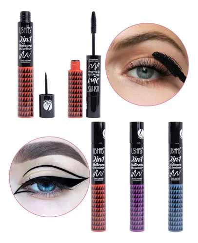 Mascara De Pestañas Y Delineador Ojos Negro 2en1 Maquillaje Mercadolibre