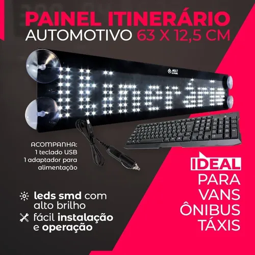Painel Luminoso Led Itinerário Onibus Van Caminhão Branco à venda em ... Painel Luminoso Led Itinerário Onibus Van Caminhão Branco à venda em ...