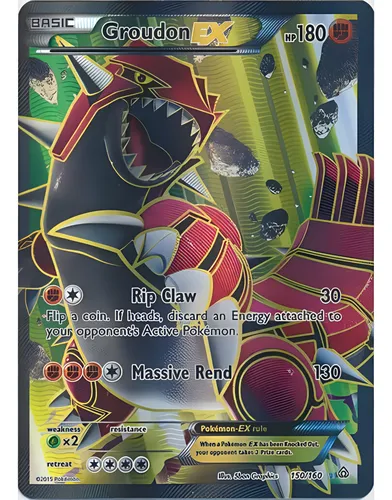 Groudon Ex - 150/160 - Full Art Ultra Rare Pokemon Tcg Groudon Ex ...