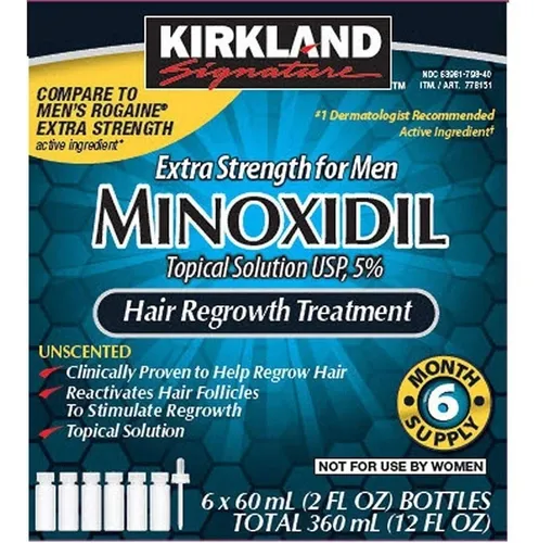 Minoxidil Kirkland 5 Solución Tópica 6 Meses Ml