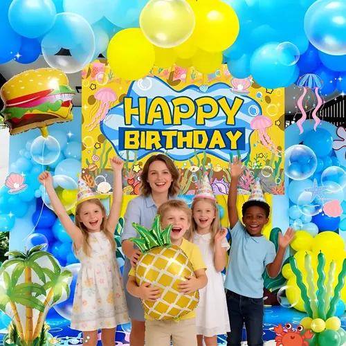 Globos Metálicos Decoración Fiesta Cumpleaños Bob Esponja | MercadoLibre