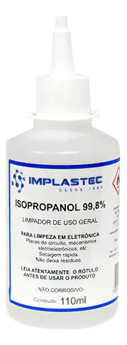 Álcool Isopropílico 110ml Com Bico - Implastec Álcool Isopropílico 110ml Com Bico - Implastec
