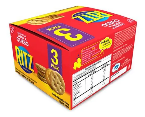 Galletas Ritz Sandwich Con Crema De Queso 180g X 3 Und | MercadoLibre