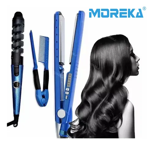 Plancha de cabello mini Moreka Plancha 450 azul | Meses sin interés