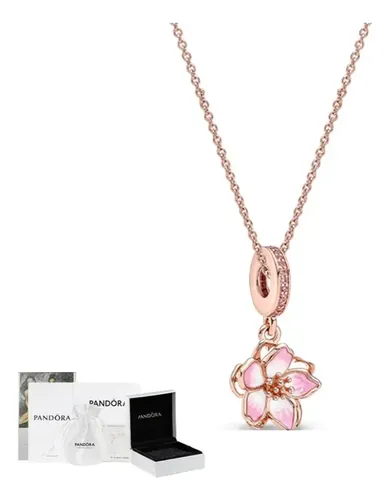 Collar Pandora Corazón Rosa Original Plata S925 | Meses sin interés