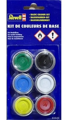 Juego De 6 Pinturas Basicas Brillantes By Revell # 32342 Juego De 6 Pinturas Basicas Brillantes By Revell # 32342