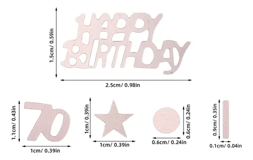 1 Conjunto De Mesa De Feliz Aniversário De 70 Anos Confetti | MercadoLivre