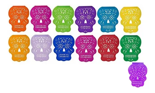 Papel Picado Craneo Calavera Papel Picado Dia De Muertos Meses Sin