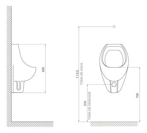 Mingitorio Deca Oval Sanitario Blanco Público Loza Urinario En Venta En
