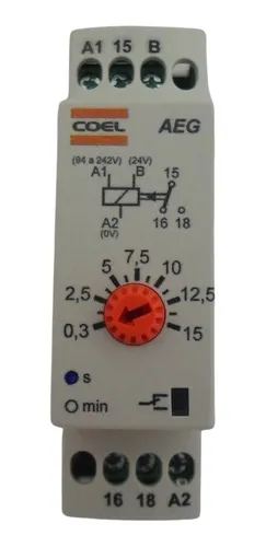 Relé Temporizador 15s Aeg 242vca/24vca/vcc Coel | Parcelamento sem juros