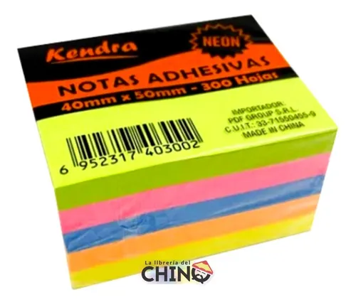 Taco Notas Adhesivas Kendra Colores Fluo 40x50mm 300 Hojas en venta en ... Taco Notas Adhesivas Kendra Colores Fluo 40x50mm 300 Hojas en venta en ...