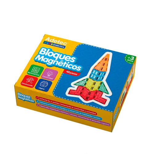 Bloques Magnéticos Didácticos 40 Piezas Adetec -732 Bloques Magnéticos Didácticos 40 Piezas Adetec -732