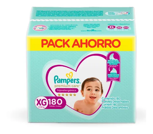 Pañales Desechables Pampers Premium Care Xg 180 Unidades Cuotas Sin
