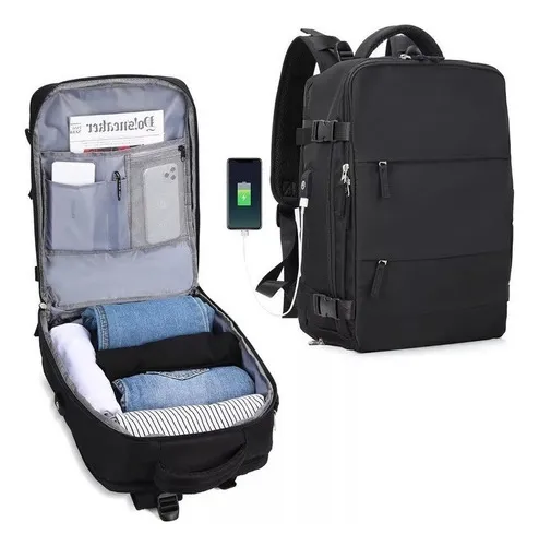 Mochila De Viaje Impermeable 30l Color Negro Mercadolibre