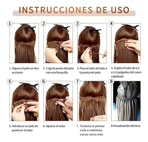 Kit De Extensione De Cabello Con 400pcs Micro Ring Beads Negro ...