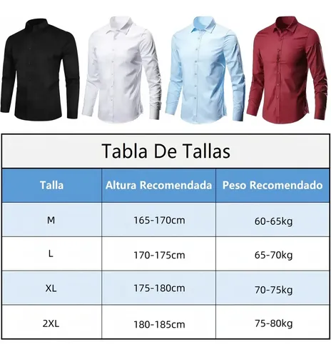 Camisa De Manga Larga Para Hombre Color Sólido Básico | MercadoLibre