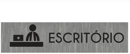 Placa Indicação Porta Escritório Efeito Aço Escovado 6x25cm | MercadoLivre