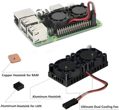 Landzo Raspberry Pi 3 B+ Ventilador Doble Disipador Calor | Envío gratis Landzo Raspberry Pi 3 B+ Ventilador Doble Disipador Calor | Envío gratis