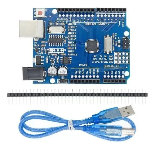 Placa Compatível Arduíno Uno R3 Atmega328 Cabo Usb Com Parcelamento