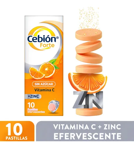 Cebión tabletas Efervescentes de Vitamina C sabor naranja con 10 ... Cebión tabletas Efervescentes de Vitamina C sabor naranja con 10 ...