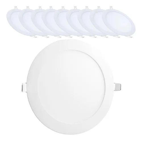Lámpara plafón de techo Led Kit 10 painel plafon led 18w redondo ... Lámpara plafón de techo Led Kit 10 painel plafon led 18w redondo ...