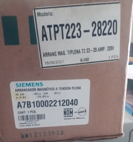 Arrancador Tensión Plena Siemens, 10 Hp, 3 Fases, 220 V en venta en ... Arrancador Tensión Plena Siemens, 10 Hp, 3 Fases, 220 V en venta en ...