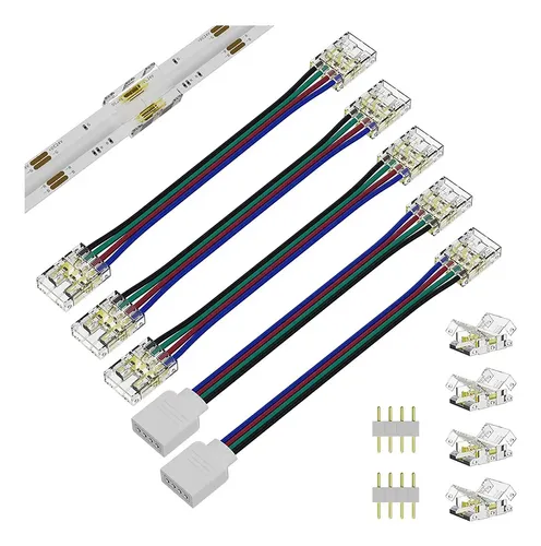 Conectores De 10 Mm Para Fitas De Led Cob Rgb De 4 Pinos &qf | MercadoLivre