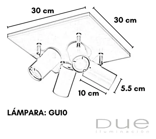 Plafon Moderno 4 Luces Living Dormitorio Led E27 Vg | Envío gratis