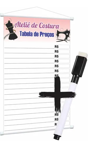 Banner Tabela De Preço Editável Com Caneta Atelie De Costura Banner Tabela De Preço Editável Com Caneta Atelie De Costura