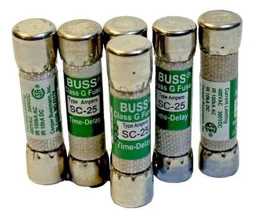 Lot Of 6 Each Bussman Sc-25 25amp Fuses Time Delay Class Ccb | MercadoLibre