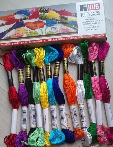 Hilo Para Bordar Rayón Satinado, Iris (caja 12 Madejas) Multicolor ...