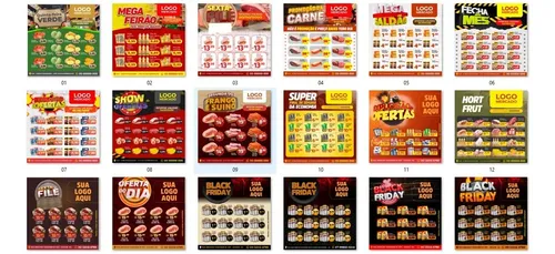 Encartes Supermercado Pack Editável 18 Encartes Cdr à Venda Em Tucumã