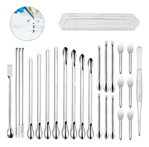Kit 25 Espátula De Laboratorio De Acero Inoxidable Con Caja Genérica ...